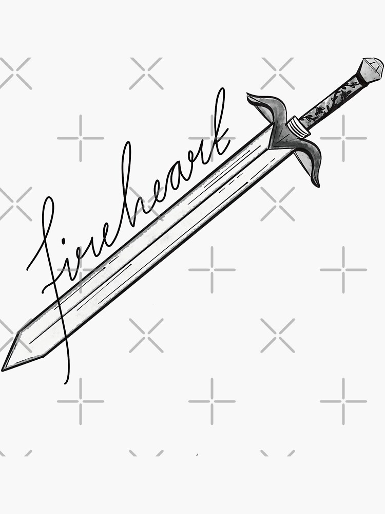 "Fireheart - Sword, Aelin, Rowan - TOG " Sticker for Sale by ...