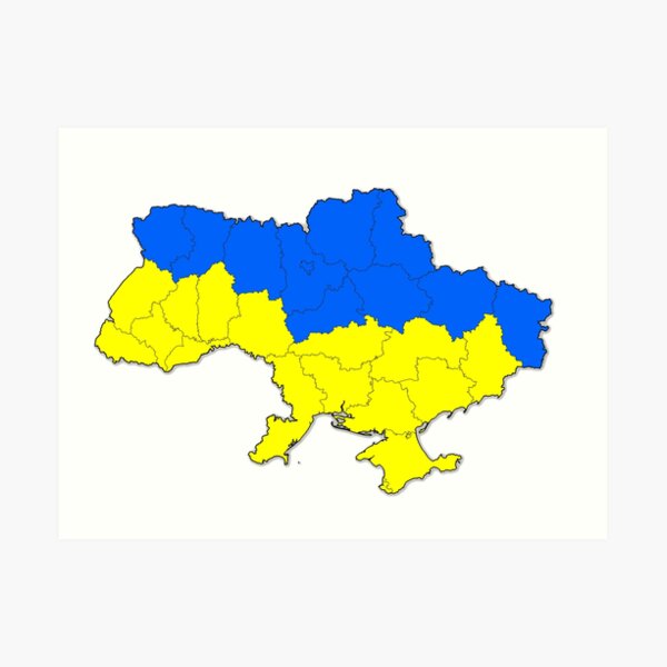"Map of Ukraine, Transparent" Art Print for Sale by map-wizard | Redbubble