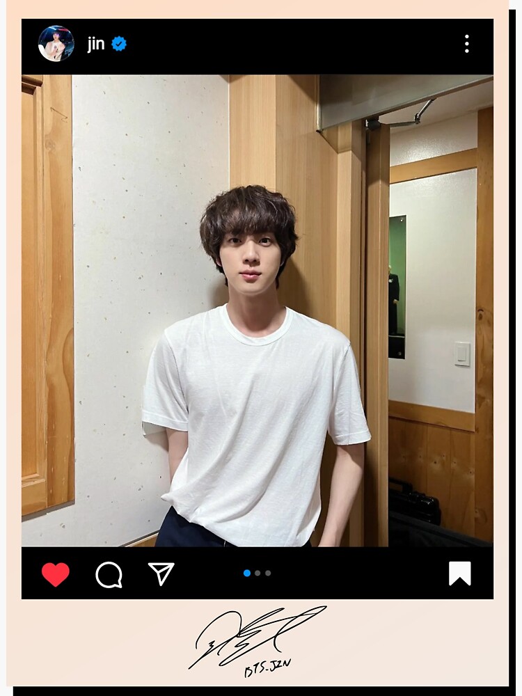 "BTS Jin Instagram Post" Sticker for Sale by myusic | Redbubble
