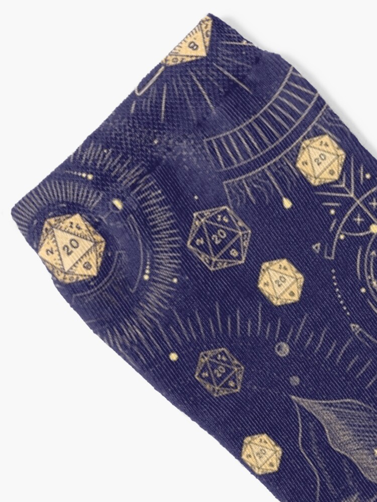 "DND CELESTIAL DICE, D20 Stars constellations pattern night sky" Socks ...