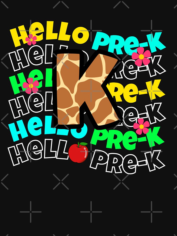 "Hello Pre-K Teacher Student Back to School Pre Kindergarten" T-shirt ...