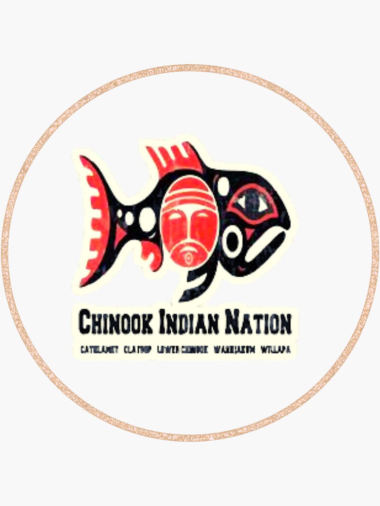 "Chinook nation tribal logo, with circle zig zag" Sticker for Sale by M17972 | Redbubble