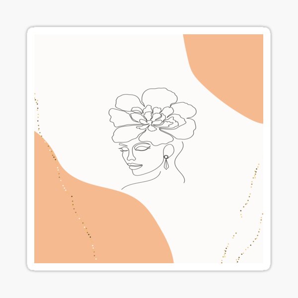 "Woman face one line drawing" Sticker for Sale by virillanissa | Redbubble
