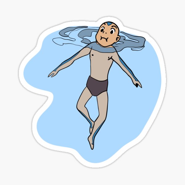 "Avatar aang swiming" Sticker for Sale by smichh | Redbubble