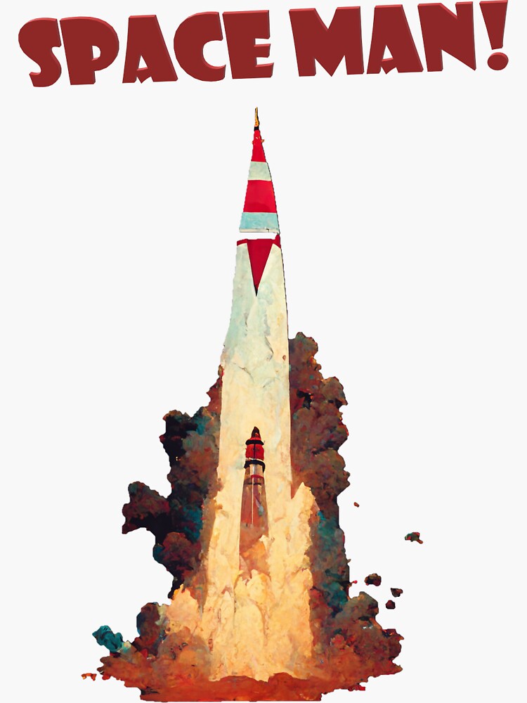 "Space man - rocket launch!" Sticker for Sale by Maniock | Redbubble