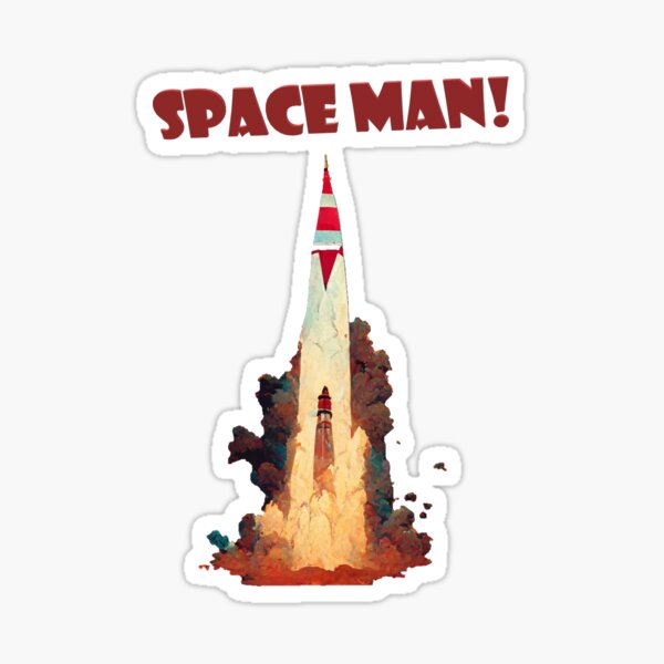 "Space man - rocket launch!" Sticker for Sale by Maniock | Redbubble