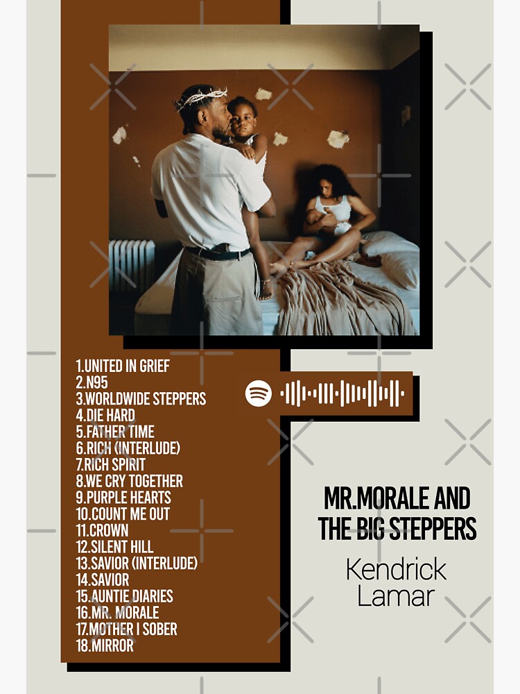 "mr morale and the big steppers | poster | tracklist" Sticker for Sale ...