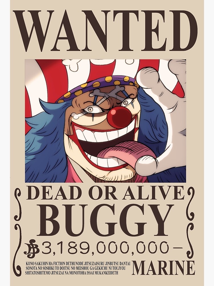 "New Wanted bounty poster Buggy Cross Guild png" Art Print for Sale by ...