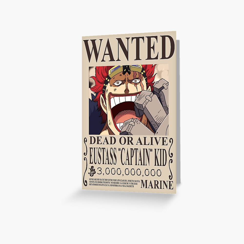 "New Wanted bounty poster Eustass Captain Kid Cross Guild png" Greeting ...