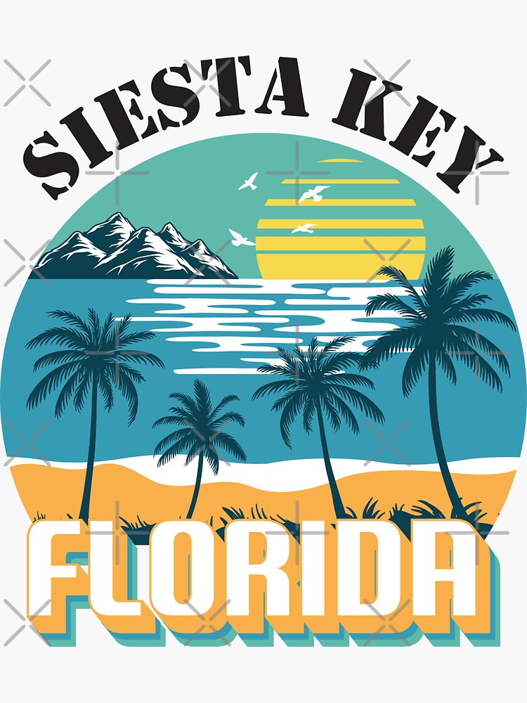 "siesta key florida" Sticker for Sale by zineday | Redbubble