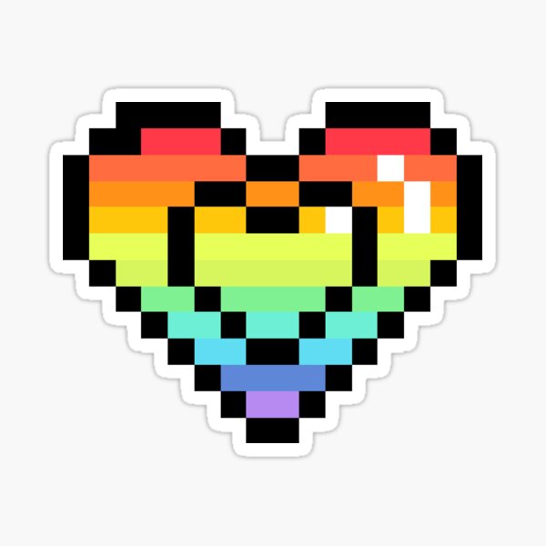 "Pixel Rainbow Heart" Sticker for Sale by pixel-chick | Redbubble