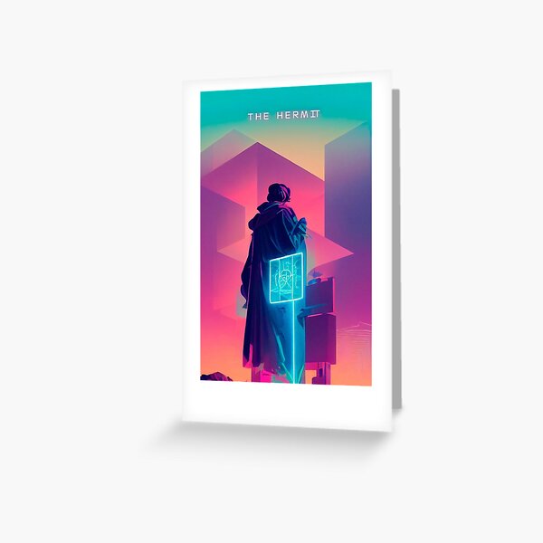"The Hermit, cyberpunk tarot card" Greeting Card for Sale by hippai ...
