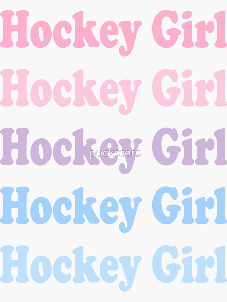 "Hockey Girl repeating pastel" Sticker for Sale by pucksters | Redbubble