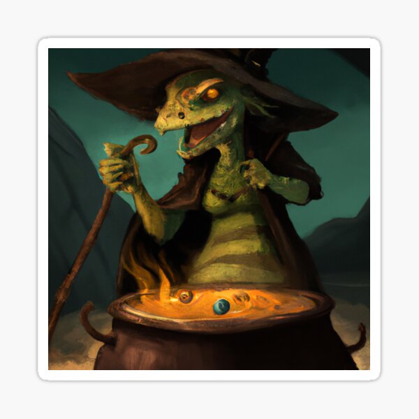 "Newt Witch, Brewing Up A Potion" Sticker for Sale by griffiths555 ...