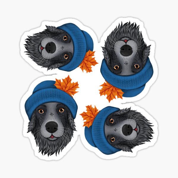 "Autumn inspired Seamless pattern of a Cute Border Collie dog ...