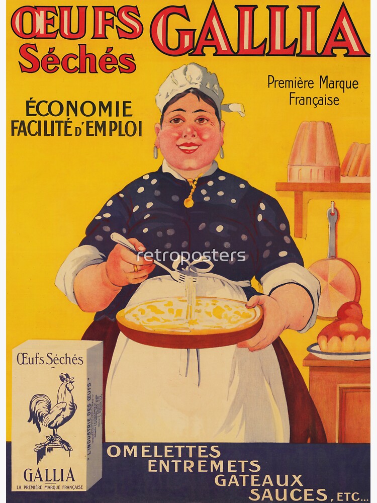 "GALLIA Oeufs Seches Dried Eggs for Cooking 1921 Vintage French Food ...