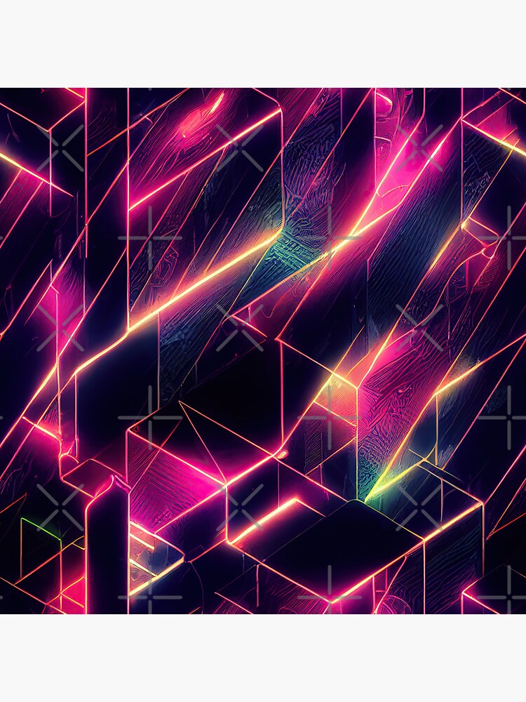 "Cyber Neon Shatter Camo" Sticker for Sale by Tora-Senshi | Redbubble