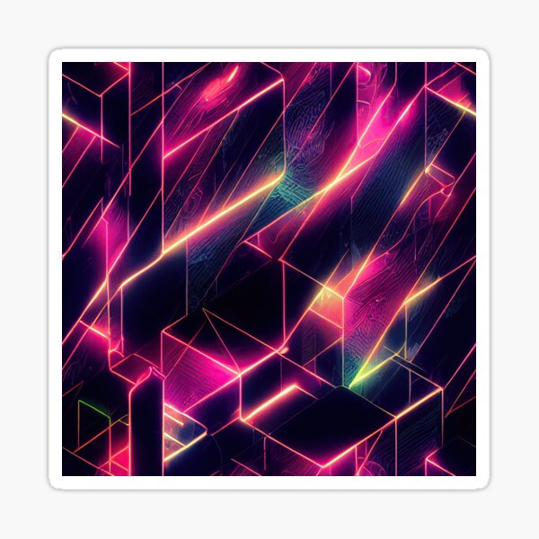 "Cyber Neon Shatter Camo" Sticker for Sale by Tora-Senshi | Redbubble