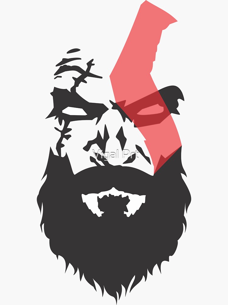 "Kratos Face" Sticker for Sale by essamDesigner | Redbubble