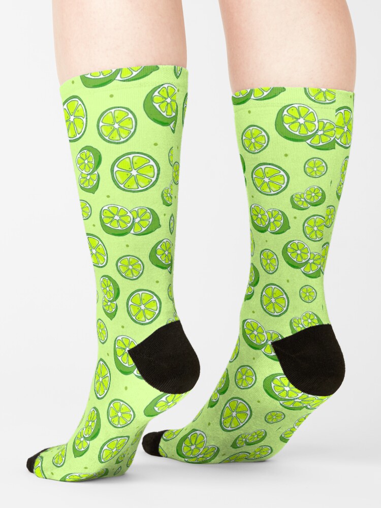 "Summer Limes and Lime Slices Pattern" Socks for Sale by HotHibiscus ...