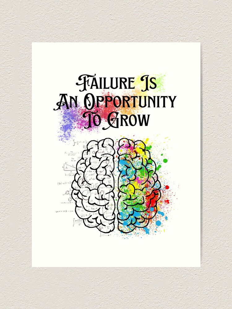 "Failure is an Opportunity to Grow - Positive Quote - Brain in Black ...