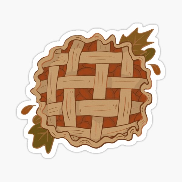 "Cute Fall Apple Pie with Leaves Sticker" Sticker for Sale by ...