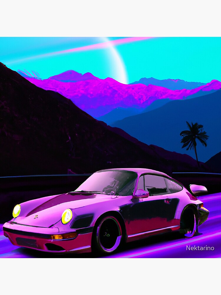 "Porsche 911 in Vaporwave style" Poster for Sale by Nektarino | Redbubble