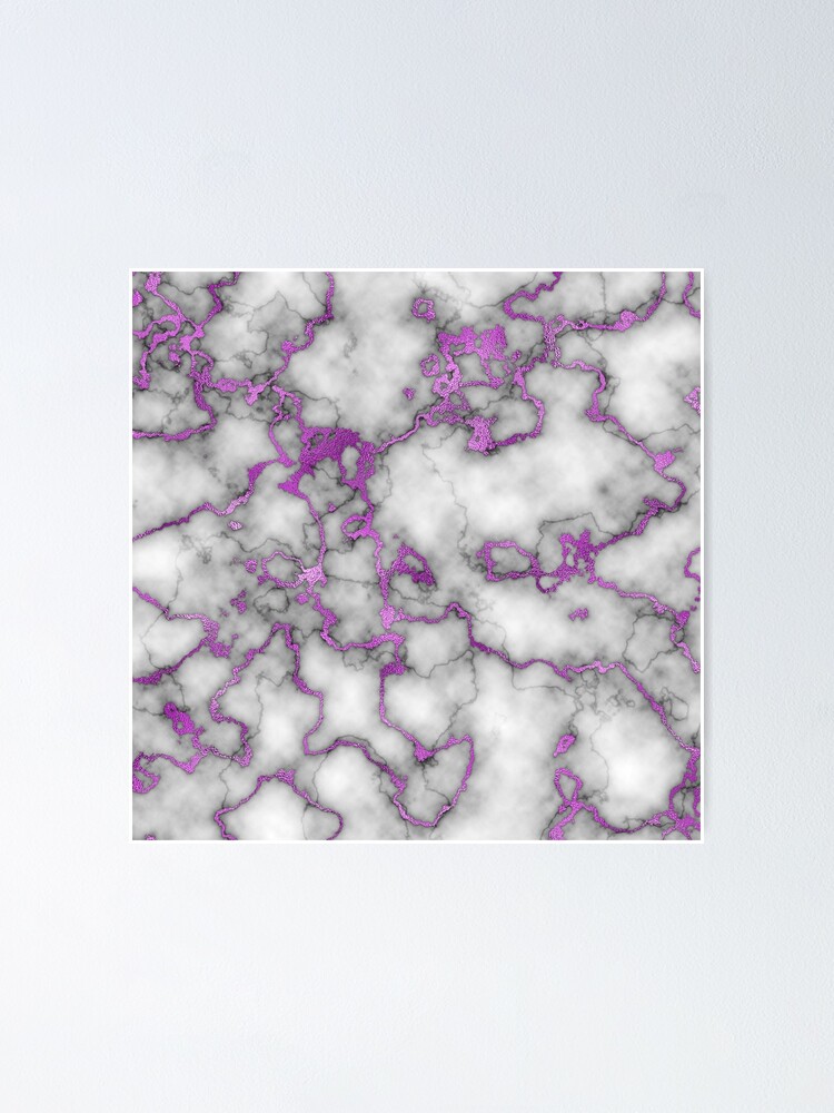 "Purple Natural Mineral Ore Infused Marble Texture Design" Poster for ...