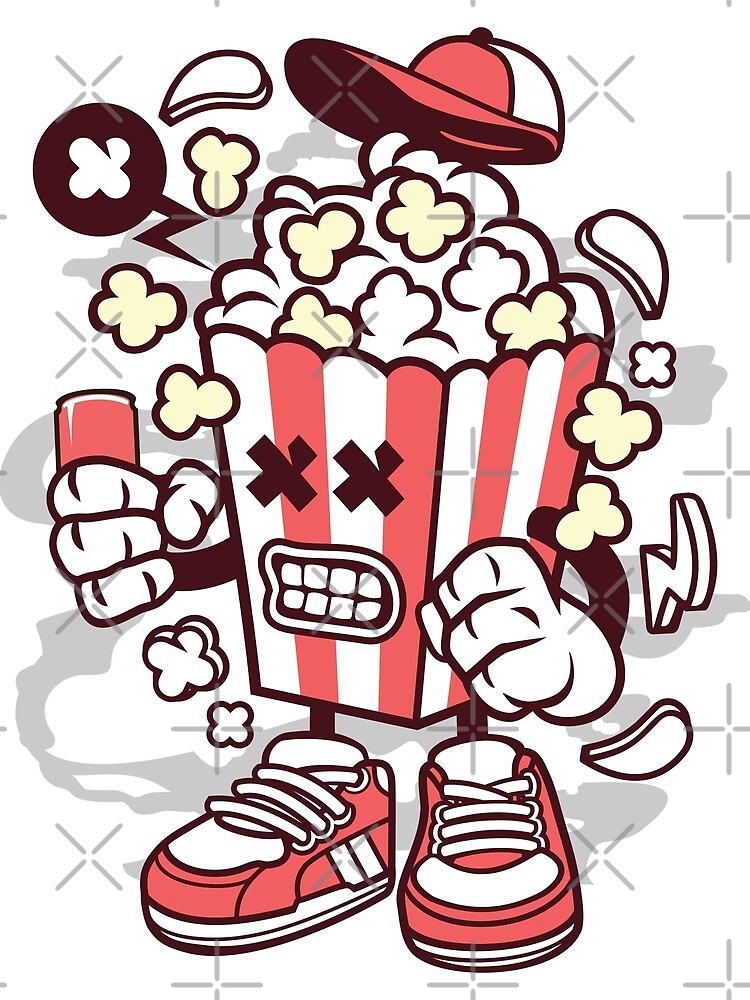 "Angry Popcorn Box With Hand And Shoes" Poster for Sale by Ayian ...