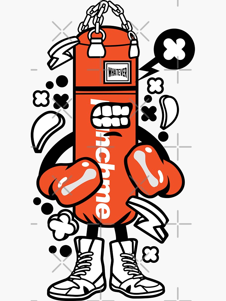 "Angry Punching Bag Boxing" Sticker for Sale by Ayian | Redbubble