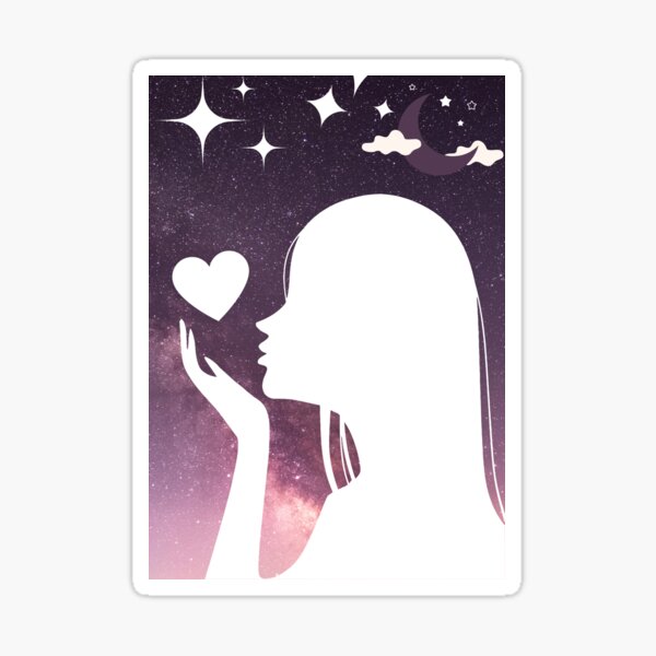 "Galaxy Girl." Sticker for Sale by Elms-designs | Redbubble