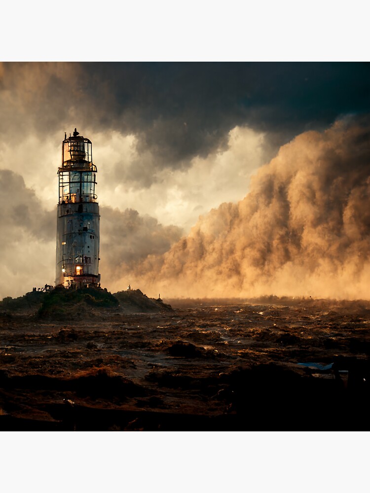 "Post apocalyptic lighthouse on the sea." Sticker for Sale by Maniock ...