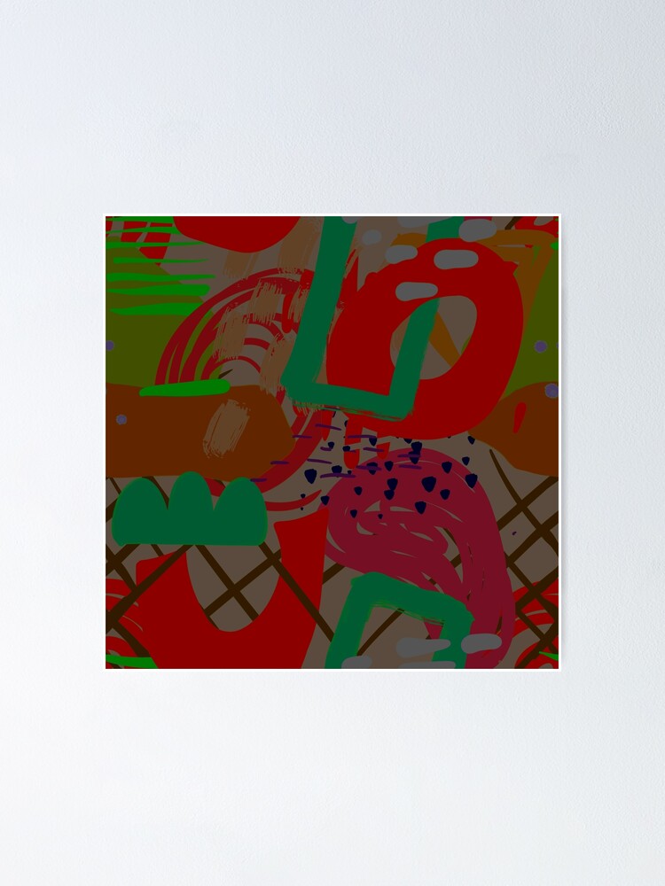 "Colors and Shapes, red and green" Poster for Sale by YellyJelly ...