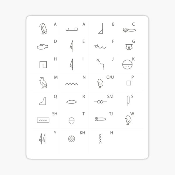 "set of egyptian hieroglyphic writing" Sticker for Sale by wa2022 ...