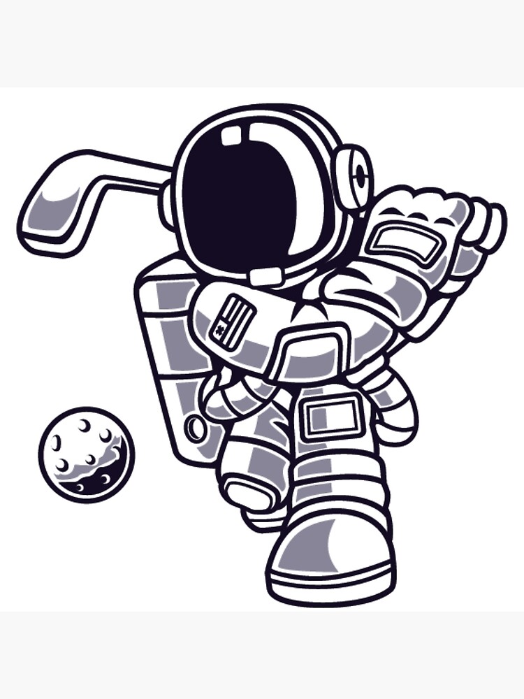 "Astronaut plays golf cartoon" Poster for Sale by FrankfurtStyle ...