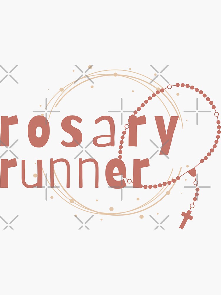 "rosary runner - Catholic running" Sticker for Sale by ISBrunning ...