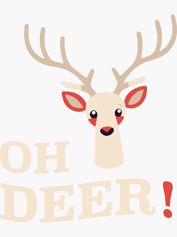 "Oh Deer! || Adorable Deer Vector Art" Sticker for Sale by ...