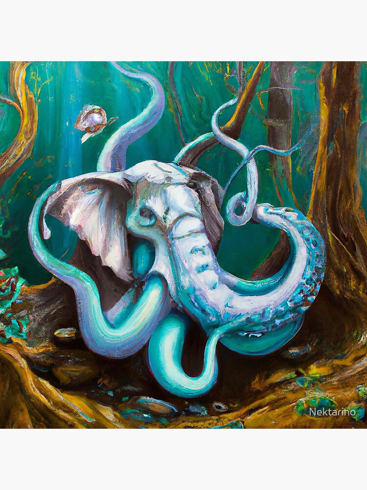 "Elephant-Octopus" Poster for Sale by Nektarino | Redbubble