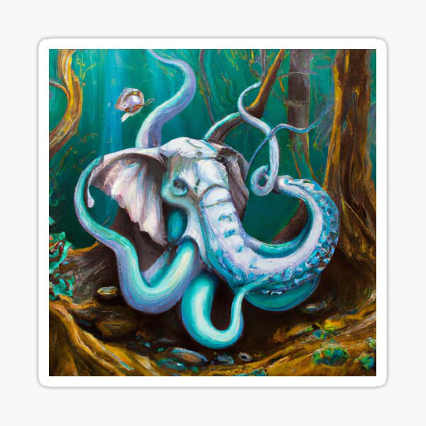 "Elephant-Octopus" Sticker for Sale by Nektarino | Redbubble