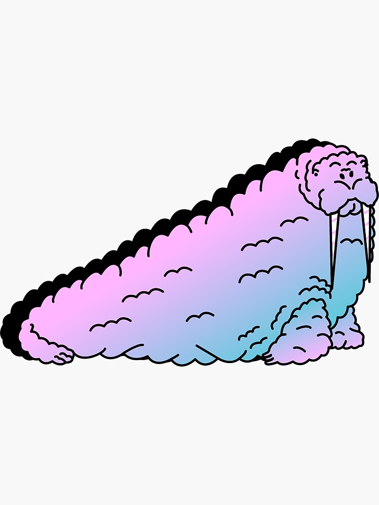 "Cotton Candy Walrus - The Cotton Candy Collective" Sticker for Sale by ...