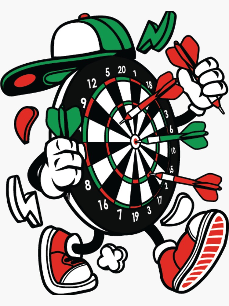 "Dartboard cartoon vector illustration" Sticker for Sale by ...