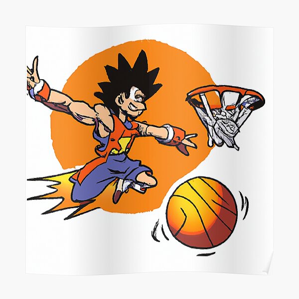 "Son Goku playing Basketball" Poster for Sale by Nektarino | Redbubble