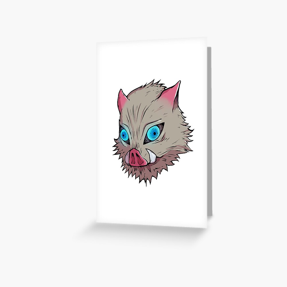 "Inosuke head - Demon slayer" Greeting Card for Sale by cubeallsides ...