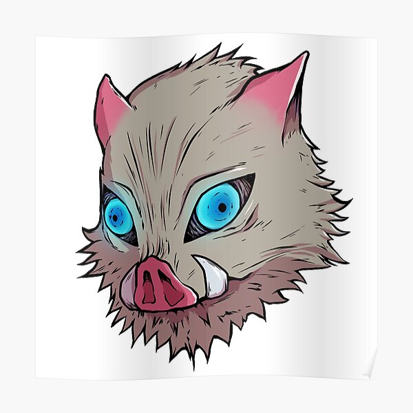 "Inosuke head - Demon slayer" Poster for Sale by cubeallsides | Redbubble