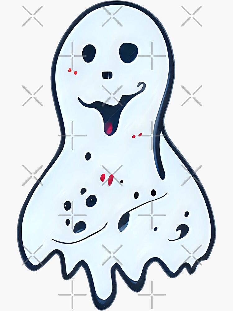 "Cute Smiling Ghost" Sticker for Sale by The-Element | Redbubble