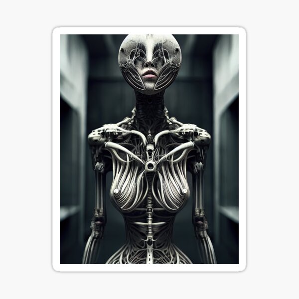 "Female sci fi mechanical robot body" Sticker for Sale by mrlongfield ...