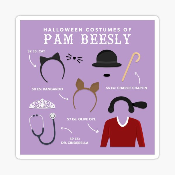 "The Office Pam Beesly Halloween Costumes " Sticker for Sale by ...
