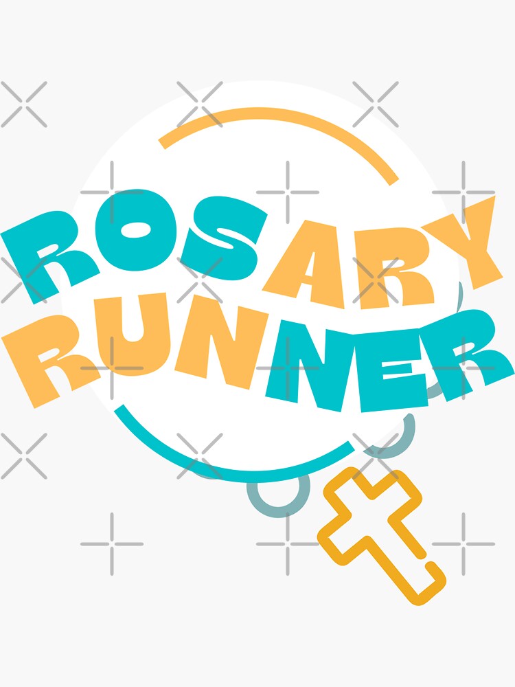 "rosary runner - Catholic running " Sticker for Sale by ISBrunning ...