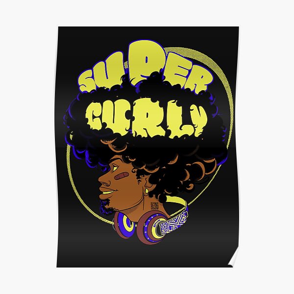 "Black Super Curly Hair" Poster for Sale by rodrigosantosph | Redbubble