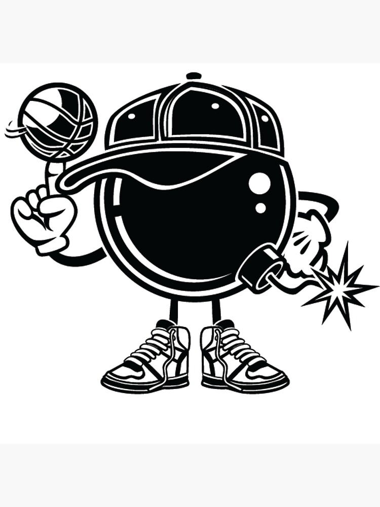 "Bomb vector illustration playing basketball" Poster for Sale by ...